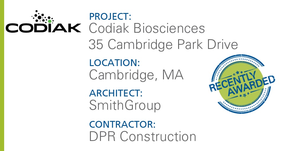Recently Awarded Project: Codiak Biosciences 35 Cambridge Park Drive
